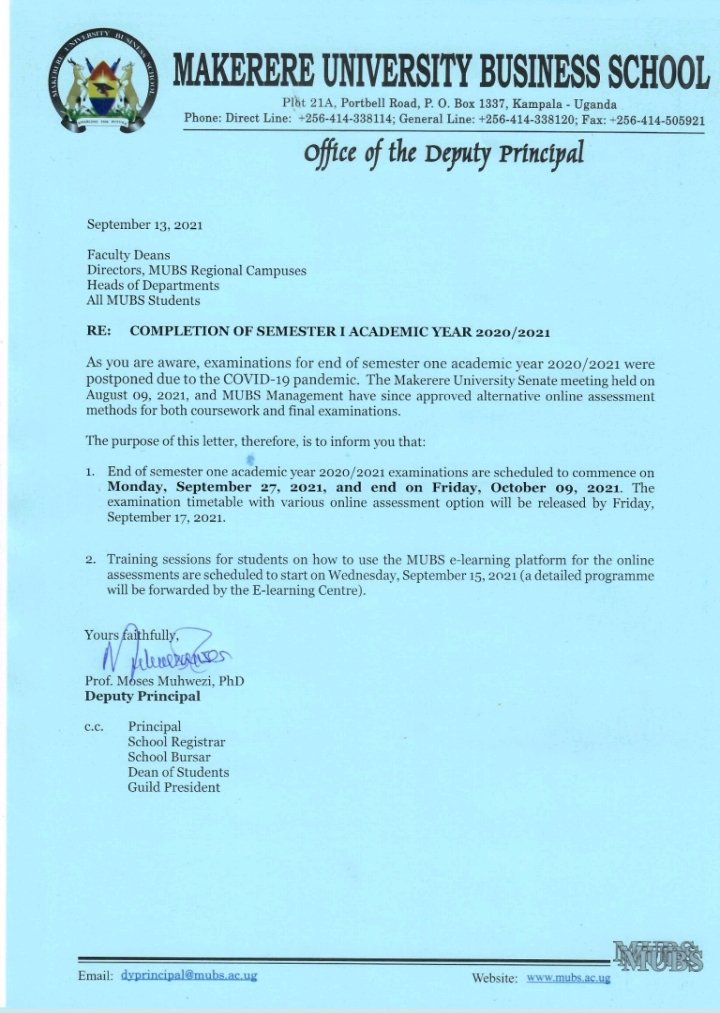 MUBS to Conduct Online Exams - Campus Bee